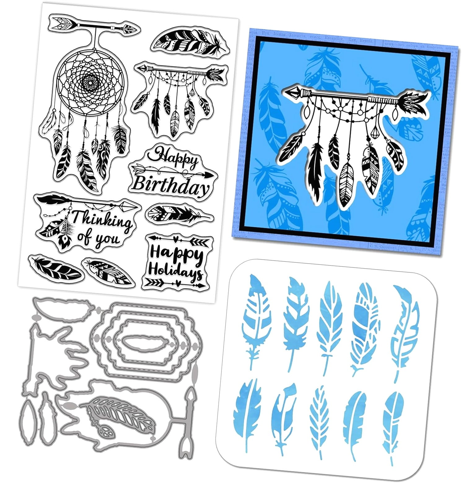 ANYWAY.GO Clear Painting Stencils for Card Making Stamp Metal Greetings ...
