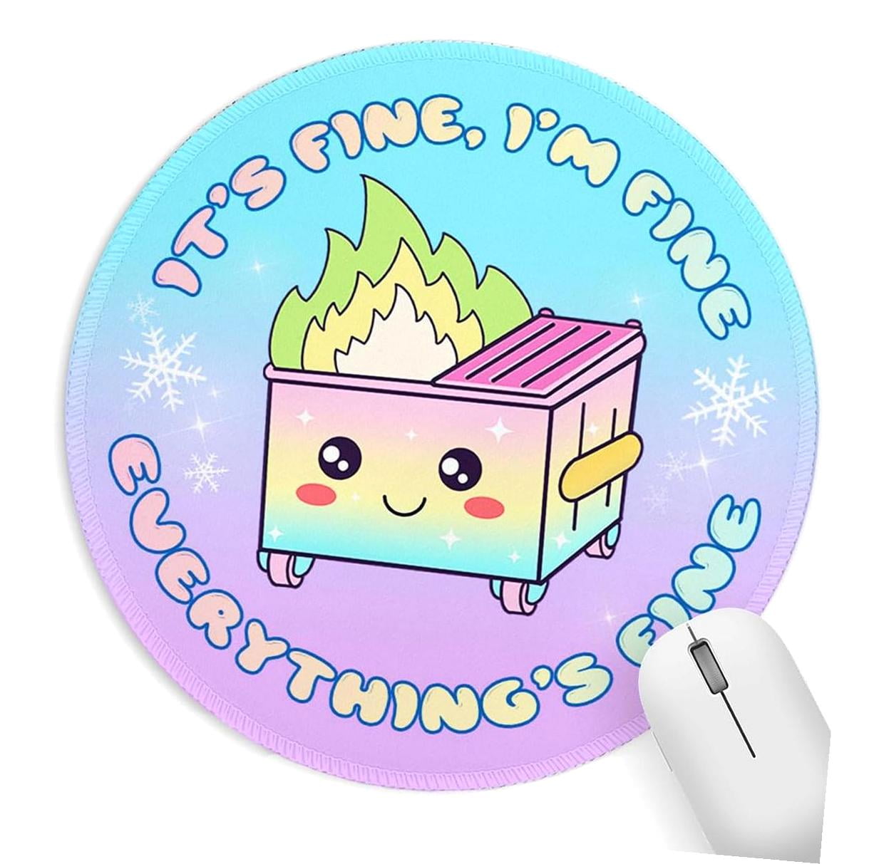 ANYWAY.GO Colorful Dumpster Round Mouse Pad 8.6 x 8.6 Inch, Cute Funny ...