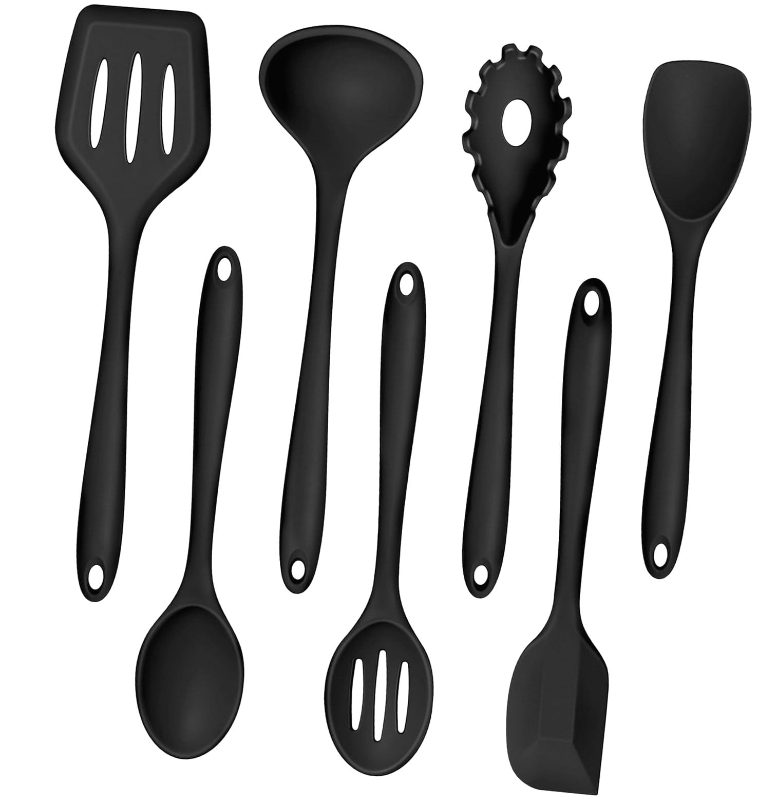 ANYWAY.GO Cooking Utensil Set of 7, Kitchen Nonstick Turner Spoon Ladle ...