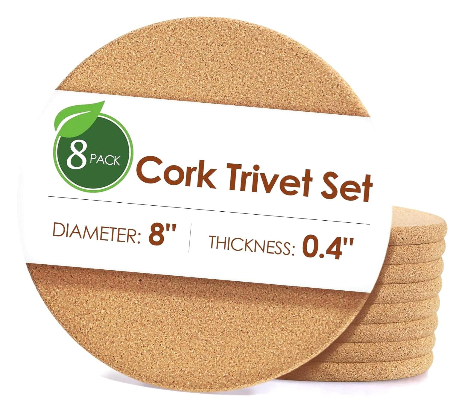ANYWAY.GO Cork Trivets for Hot Dishes, 8" High-Density Thick Cork ...