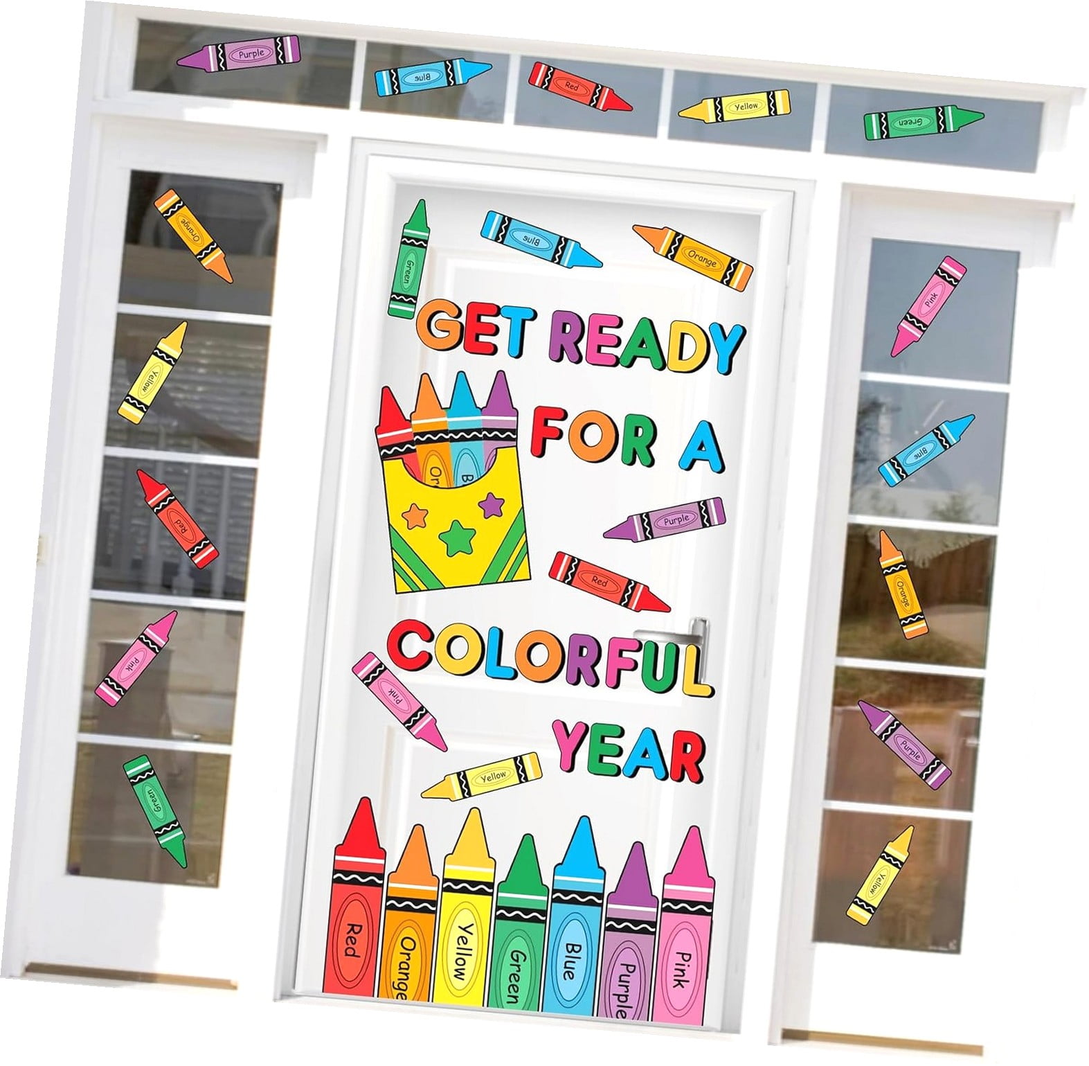 ANYWAY.GO Crayon Door Stickers Get Ready for Year Large Mural Stickers ...