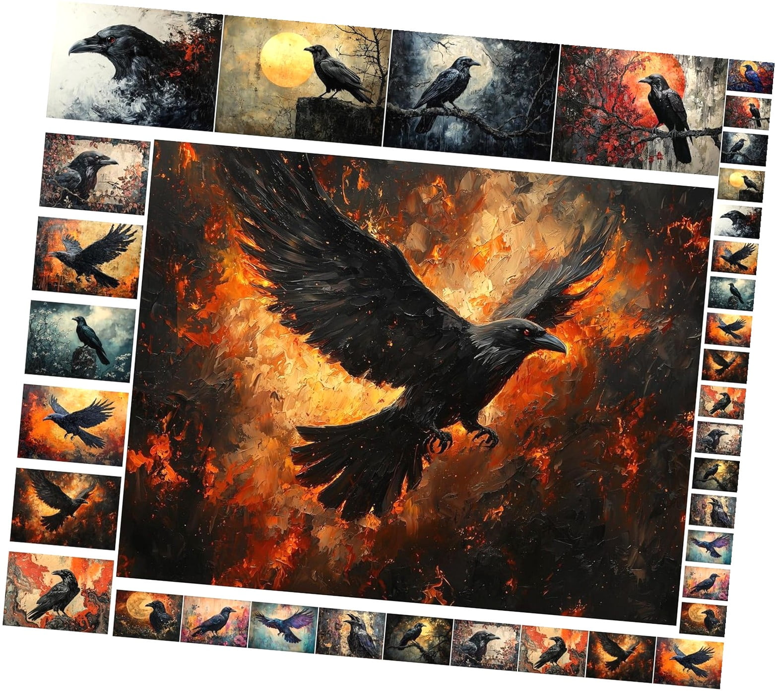 ANYWAY.GO Decoupage Paper Pack (35 6"x8") Raven Shadows: Majestic ...