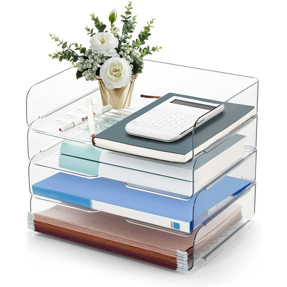 ANYWAY.GO Desk Organizer and Storage, 4-Tier Paper Letter Tray ...