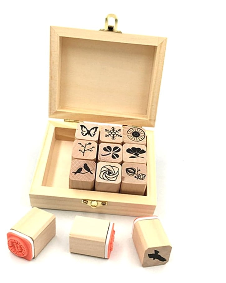 ANYWAY.GO Diary Stamp Set,Wooden Rubber Signet Scrapbooking Planner ...