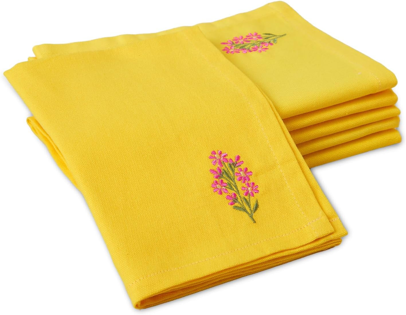 ANYWAY.GO Dining Table Napkins Set of 6 | Cloth 17x17 in | Yellow ...