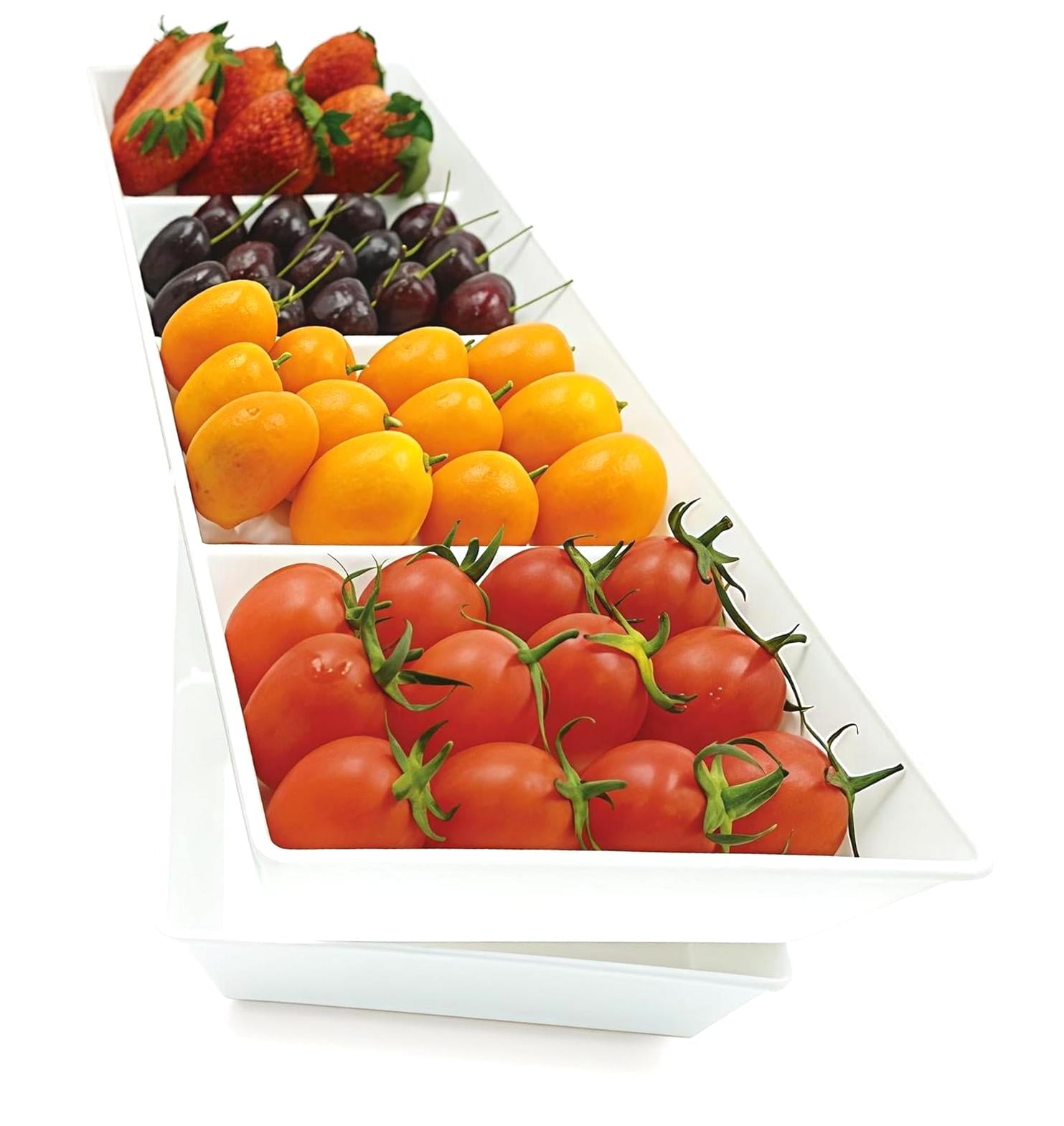 ANYWAY.GO Divided Serving Tray Platter, 2 Pack 17.6" x 6" Fruit ...