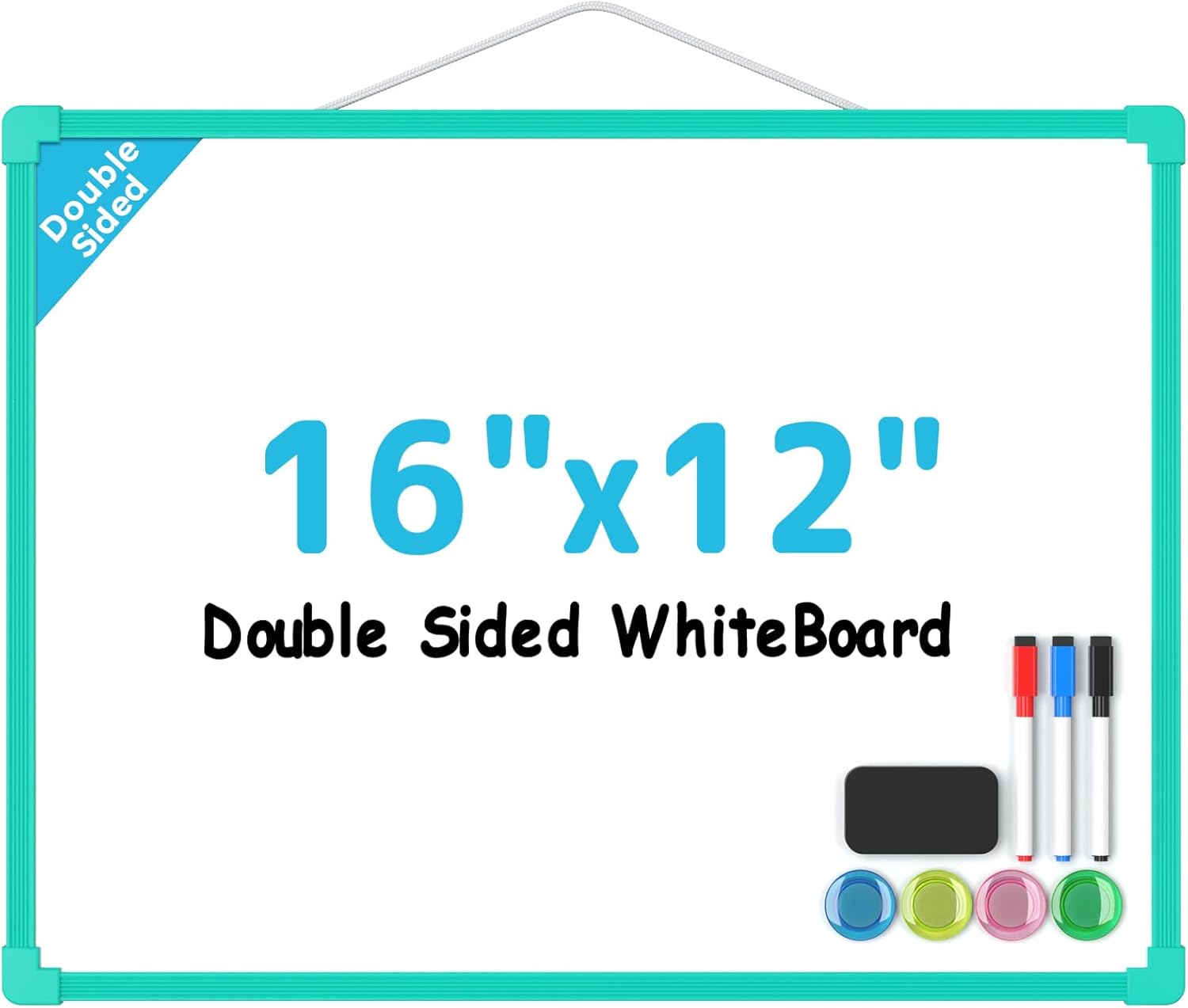 ANYWAY.GO Double-Sided for Wall, 16"x12" Hanging Whiteboard, Small ...