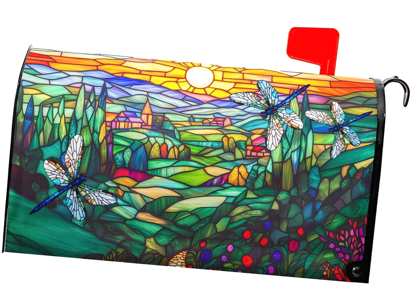 ANYWAY.GO Dragonfly Mailbox Covers Standard Size 18x21 Inch Floral ...