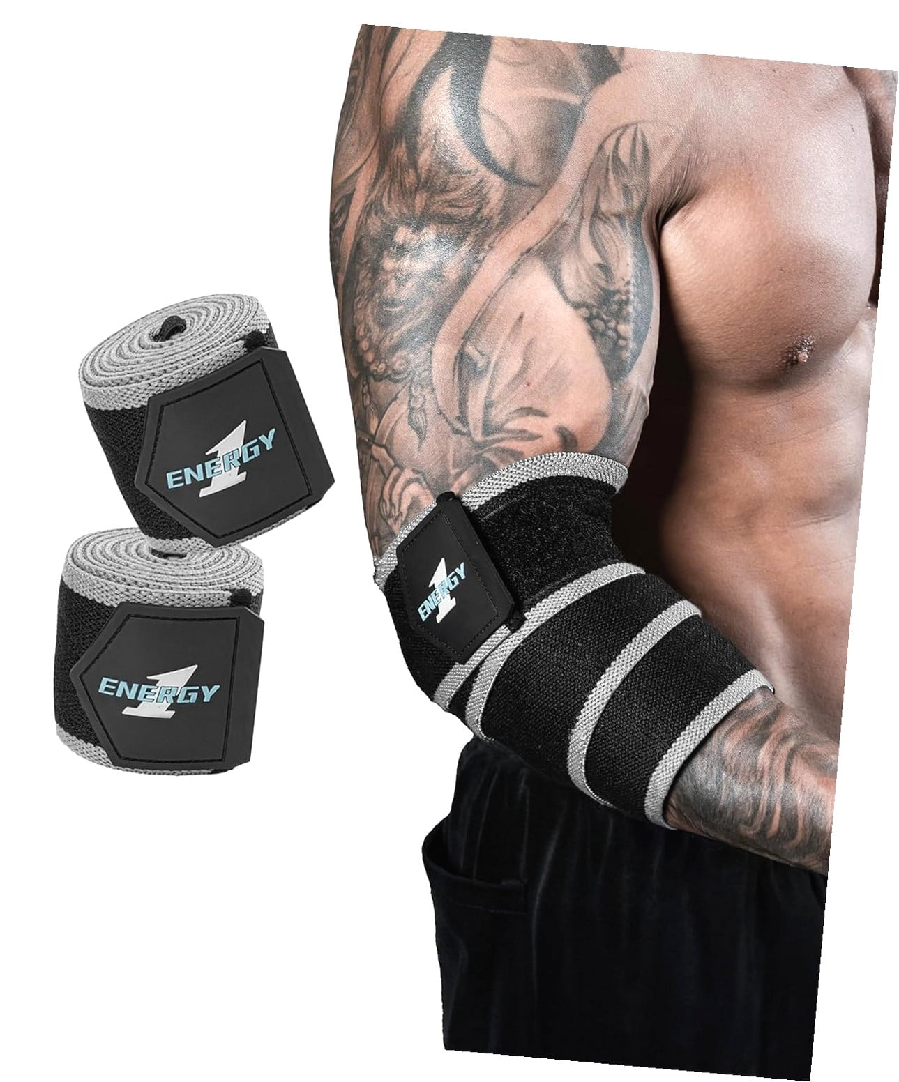 ANYWAY.GO Elbow Wraps for Weightlifting, 47" Strengthening Elbow Sleeve ...