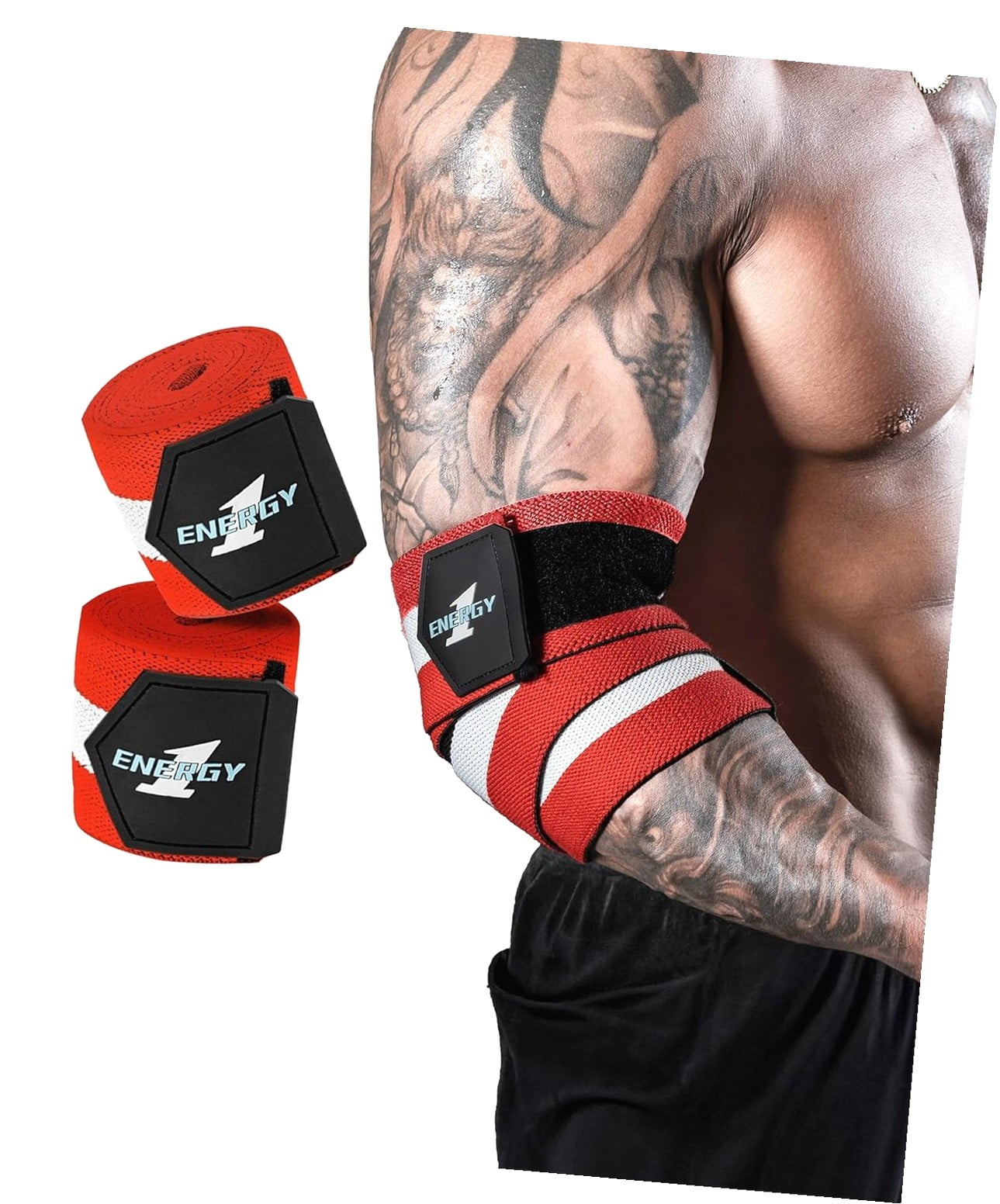 ANYWAY.GO Elbow Wraps for Weightlifting, 47" Strengthening Elbow Sleeve ...