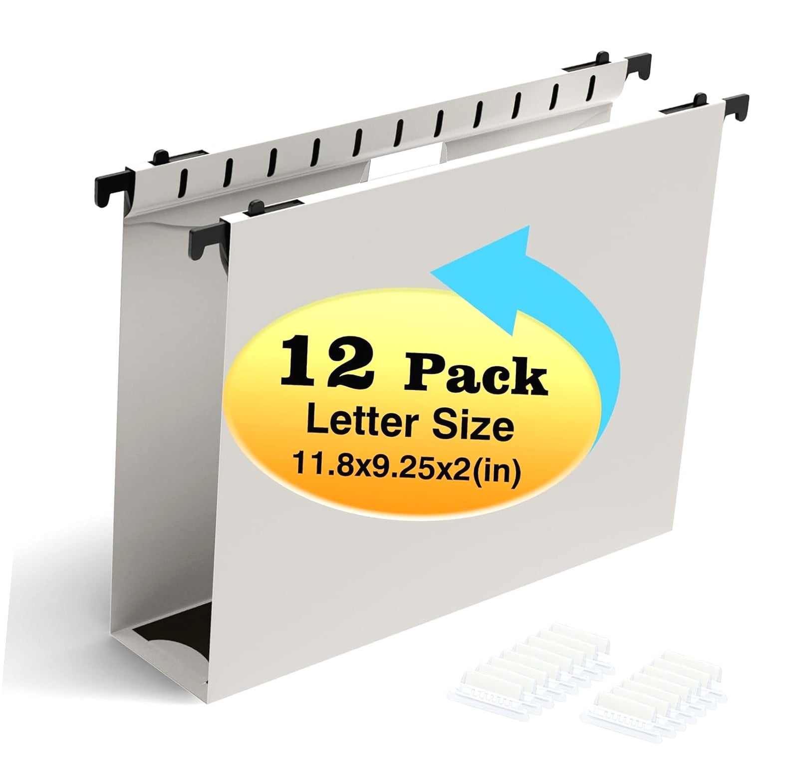 ANYWAY.GO Extra Plastic Hanging File Folder, 12 Pack Reinforced Hanging ...