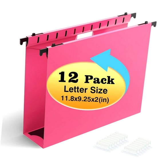 ANYWAY.GO Extra Plastic Hanging File Folder, 12 Pack Reinforced Hanging ...