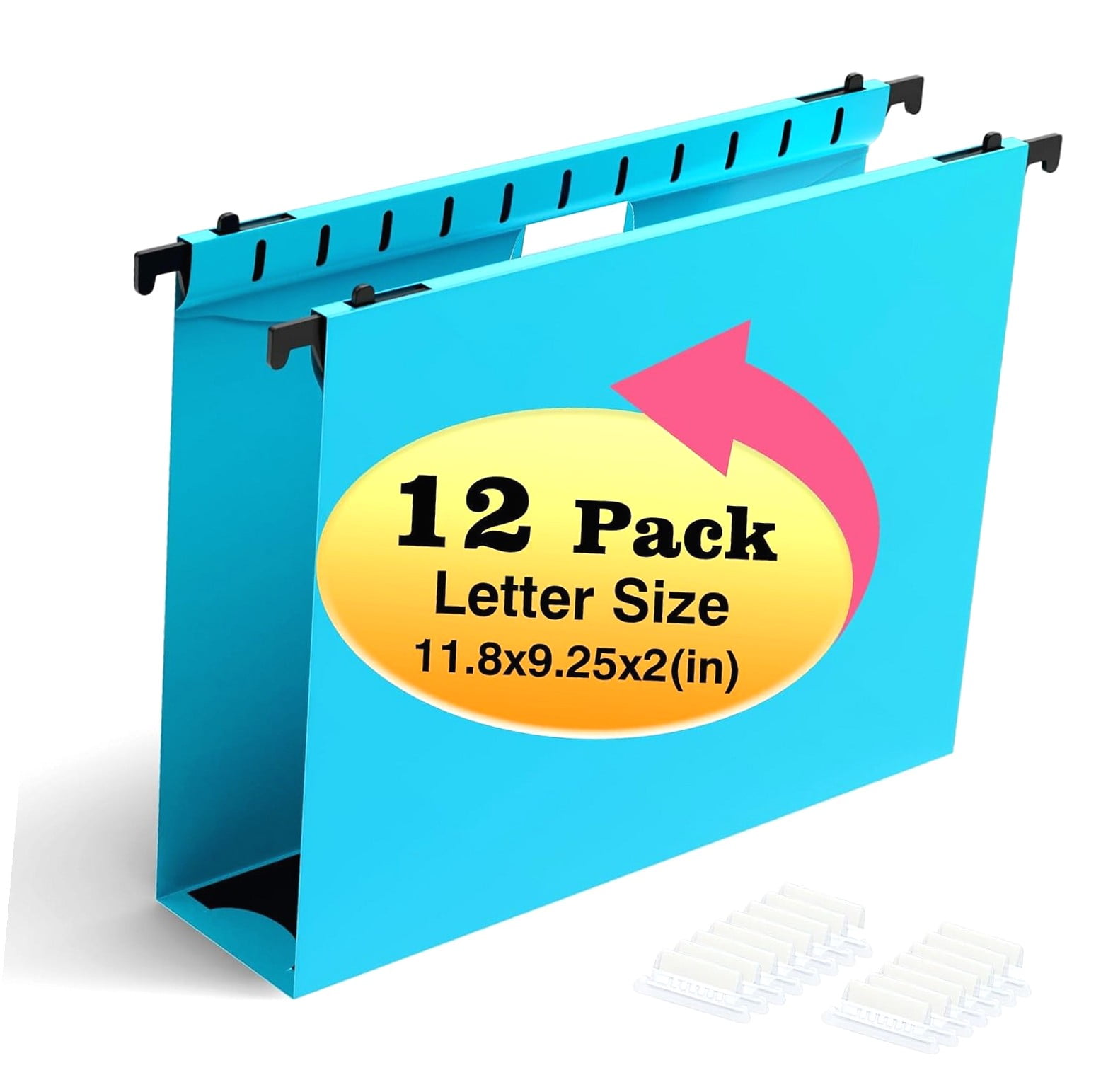 ANYWAY.GO Extra Plastic Hanging File Folder, 12 Pack Reinforced Hanging ...