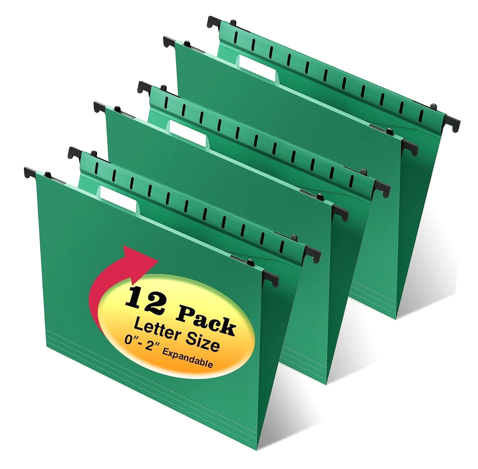 ANYWAY.GO Extra Plastic Hanging File Folders,12 Pack Reinforced Hang ...