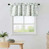 ANYWAY.GO Farmhouse Leaves Print Semi- Curtains Valances Rod Pocket ...