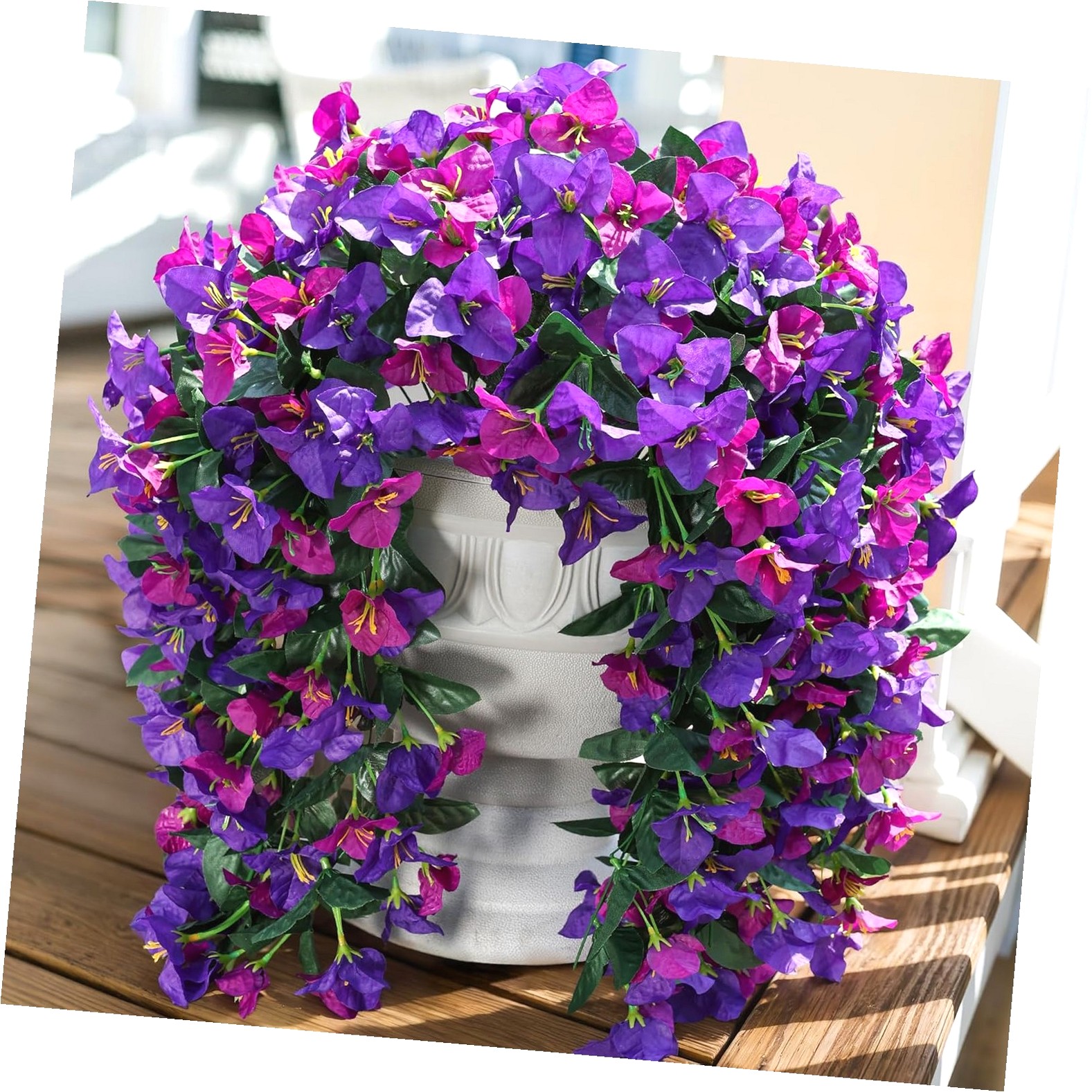 ANYWAY.GO Faux Bougainvillea for Decoration, 2 Pieces Fake Silk Long ...