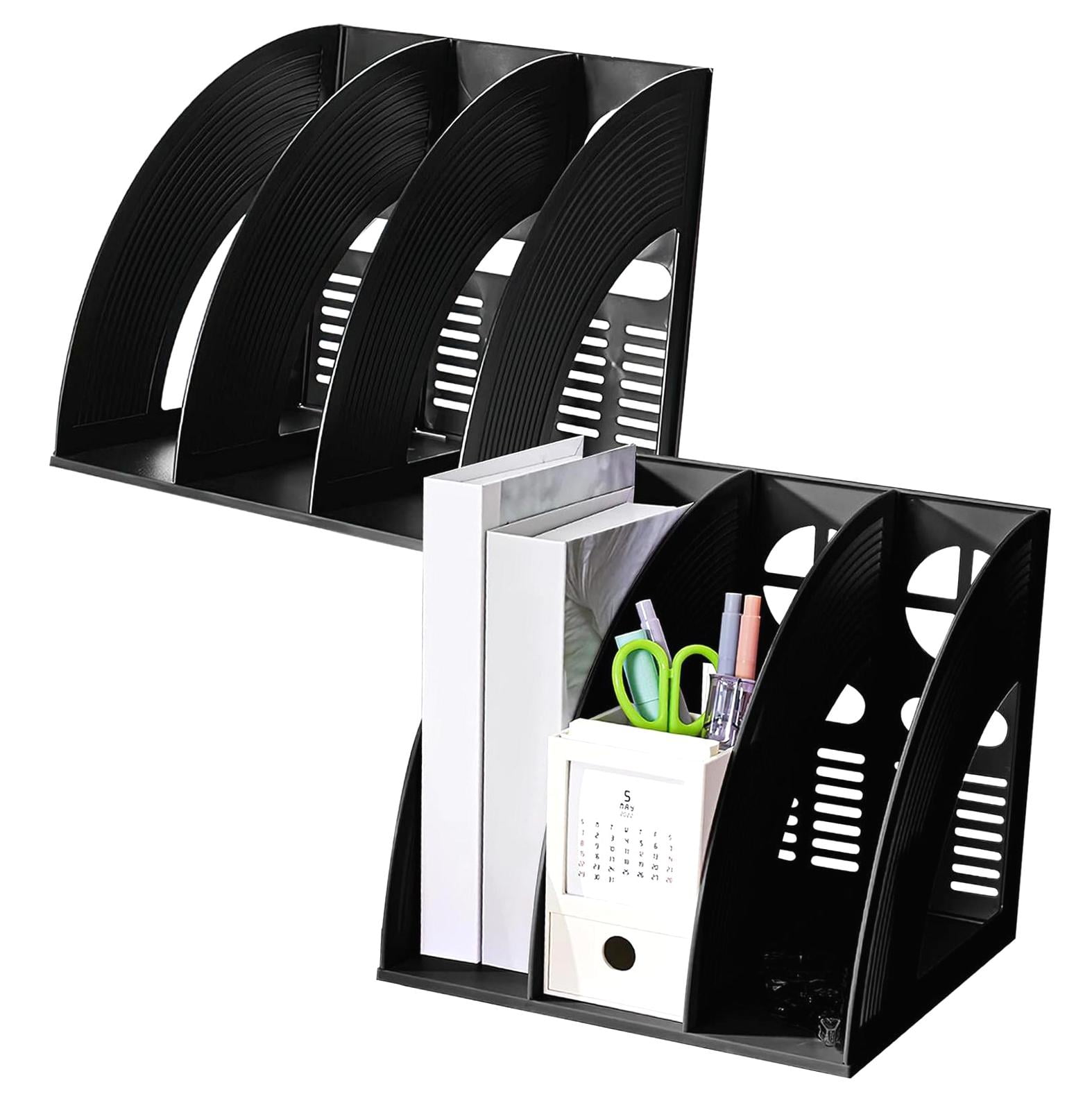 ANYWAY.GO File Holder Storage Folder 4 Compartment Standing Desktop ...