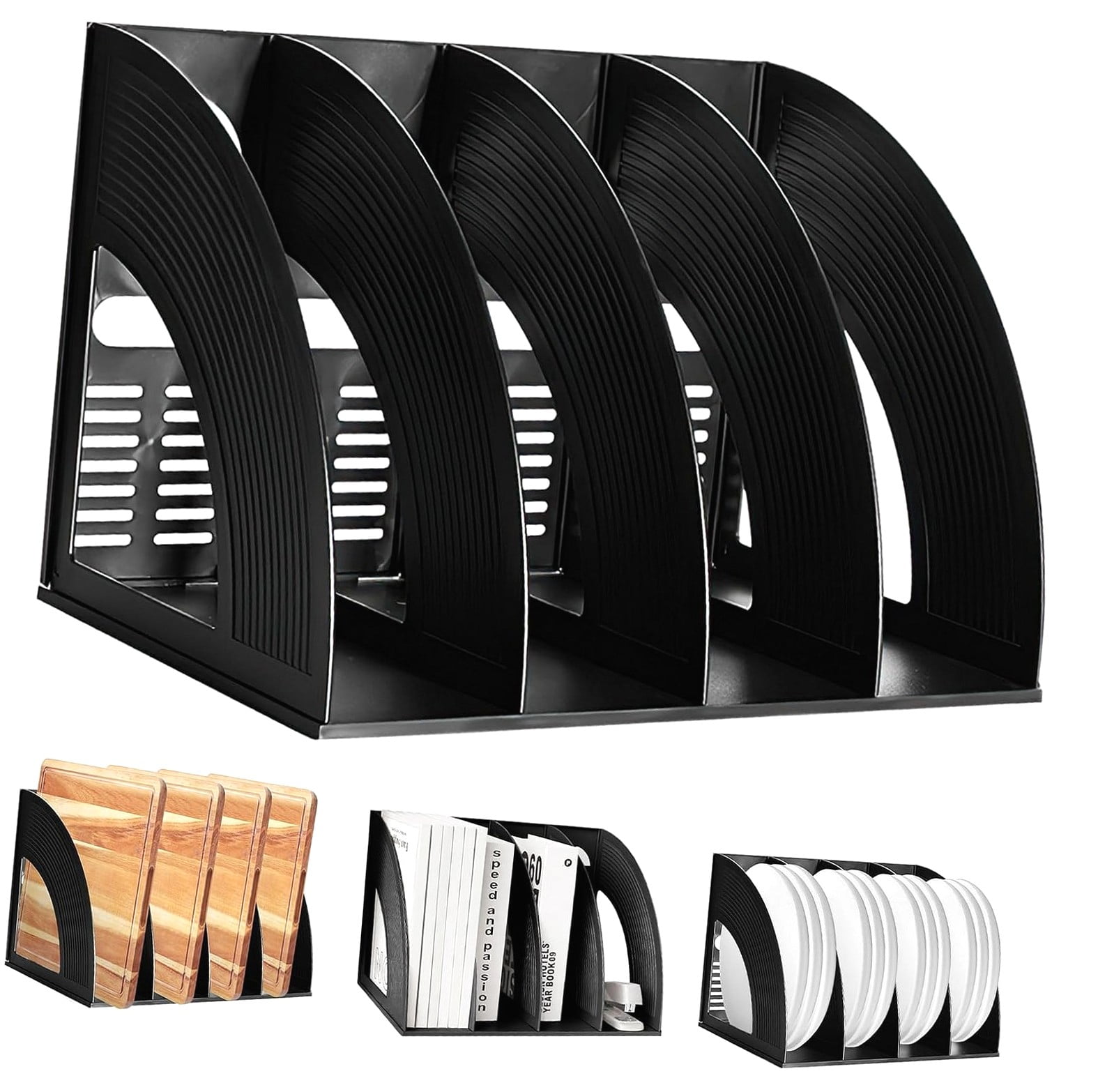 ANYWAY.GO File Holder Storage Folder 4 Compartment Standing Desktop ...