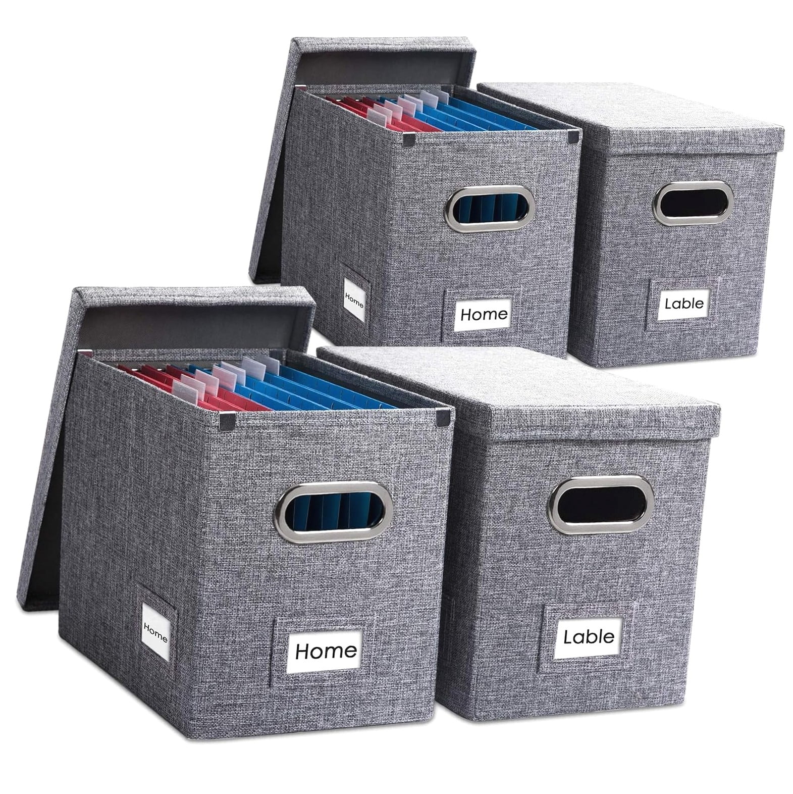 ANYWAY.GO File Organizer Box Set of 1 Collapsible Linen Filing Storage ...