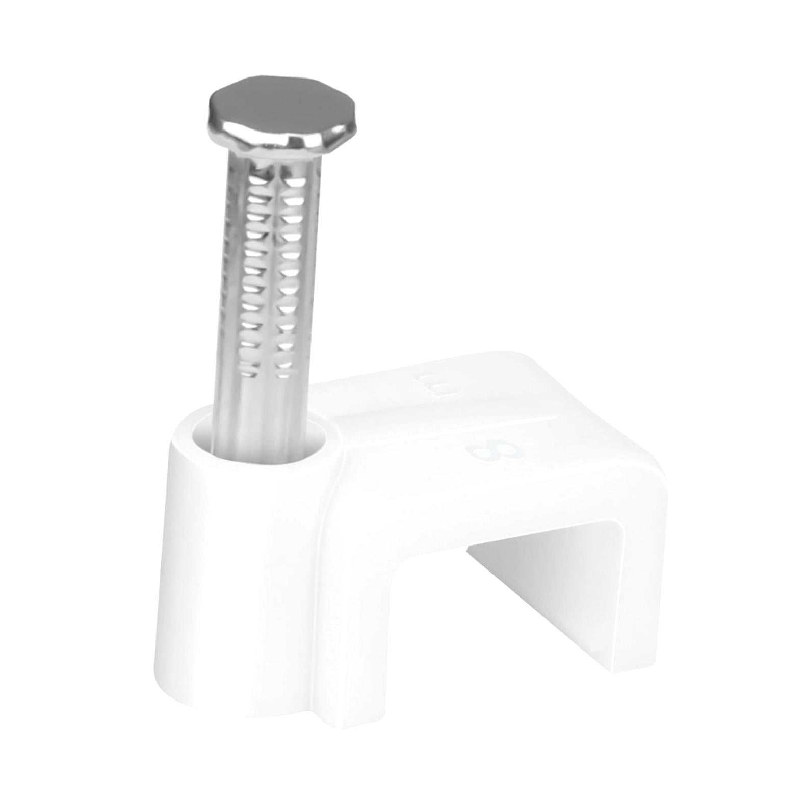 ANYWAY.GO Flat Cable Clips, 100pcs 8mm Wire Wall Clips with Steel Nails ...