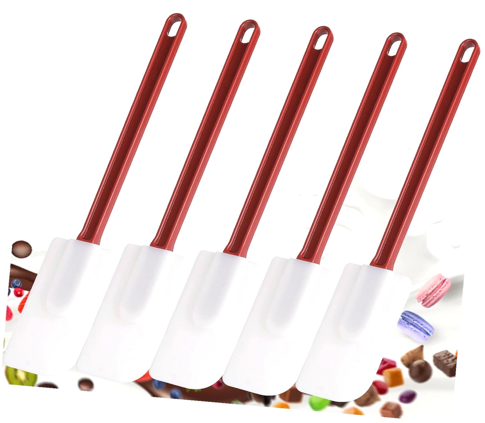 ANYWAY.GO Flexible Rubber Spatulas 5-Piece Set, Soft Rubber Scraper 9.5 ...