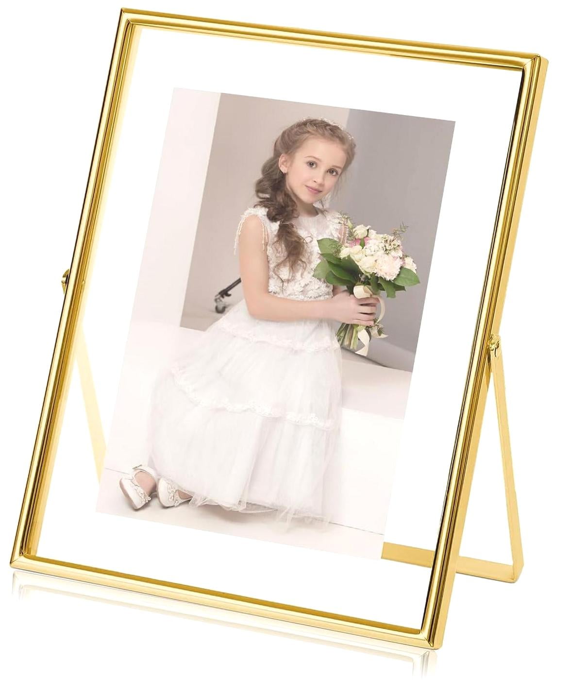 ANYWAY.GO Floating Frame 6"x8", Tabletop Shelf Photo Holder, Metal ...