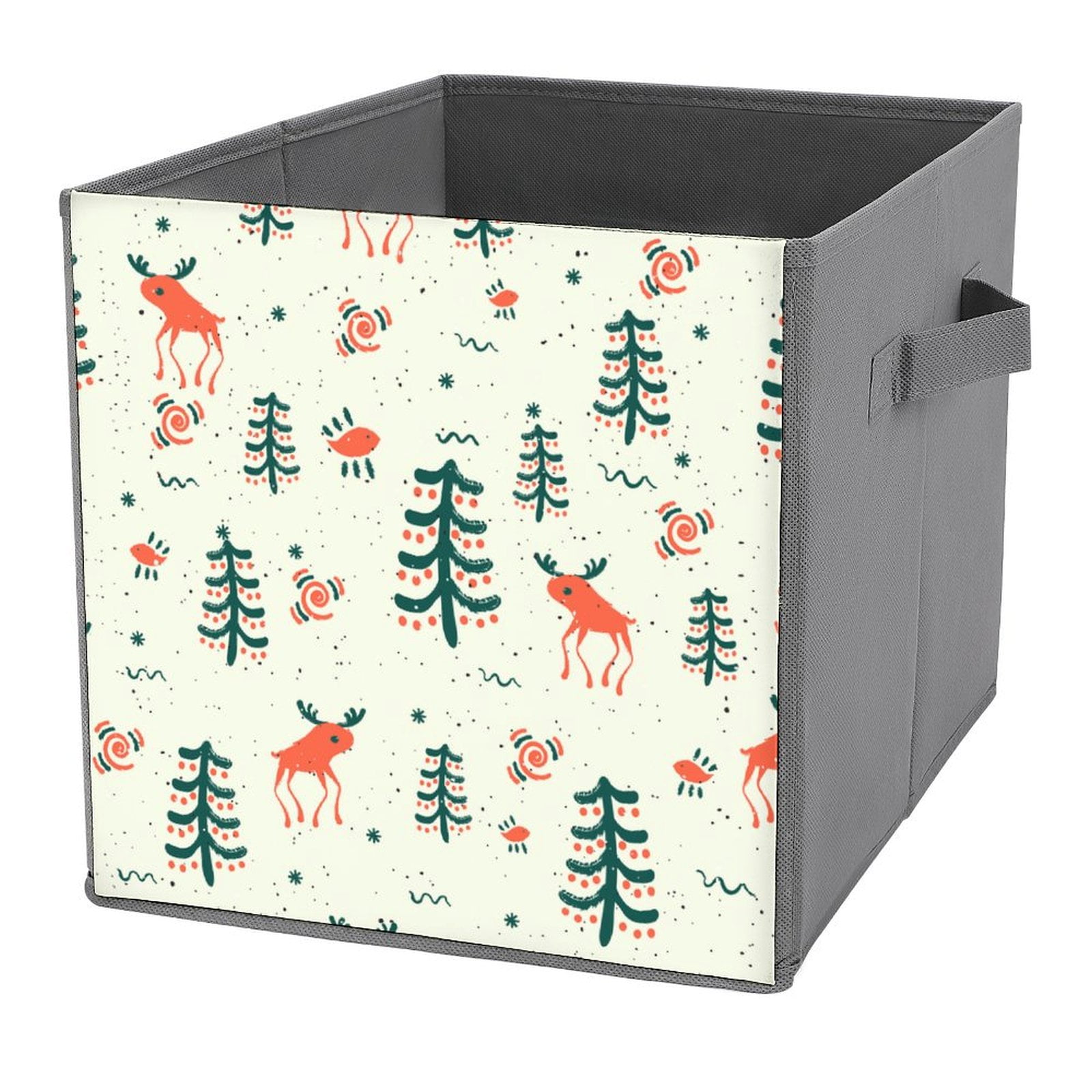 ANYWAY.GO Foldable Large Storage Box with Rope HandlesDeer seamless ...