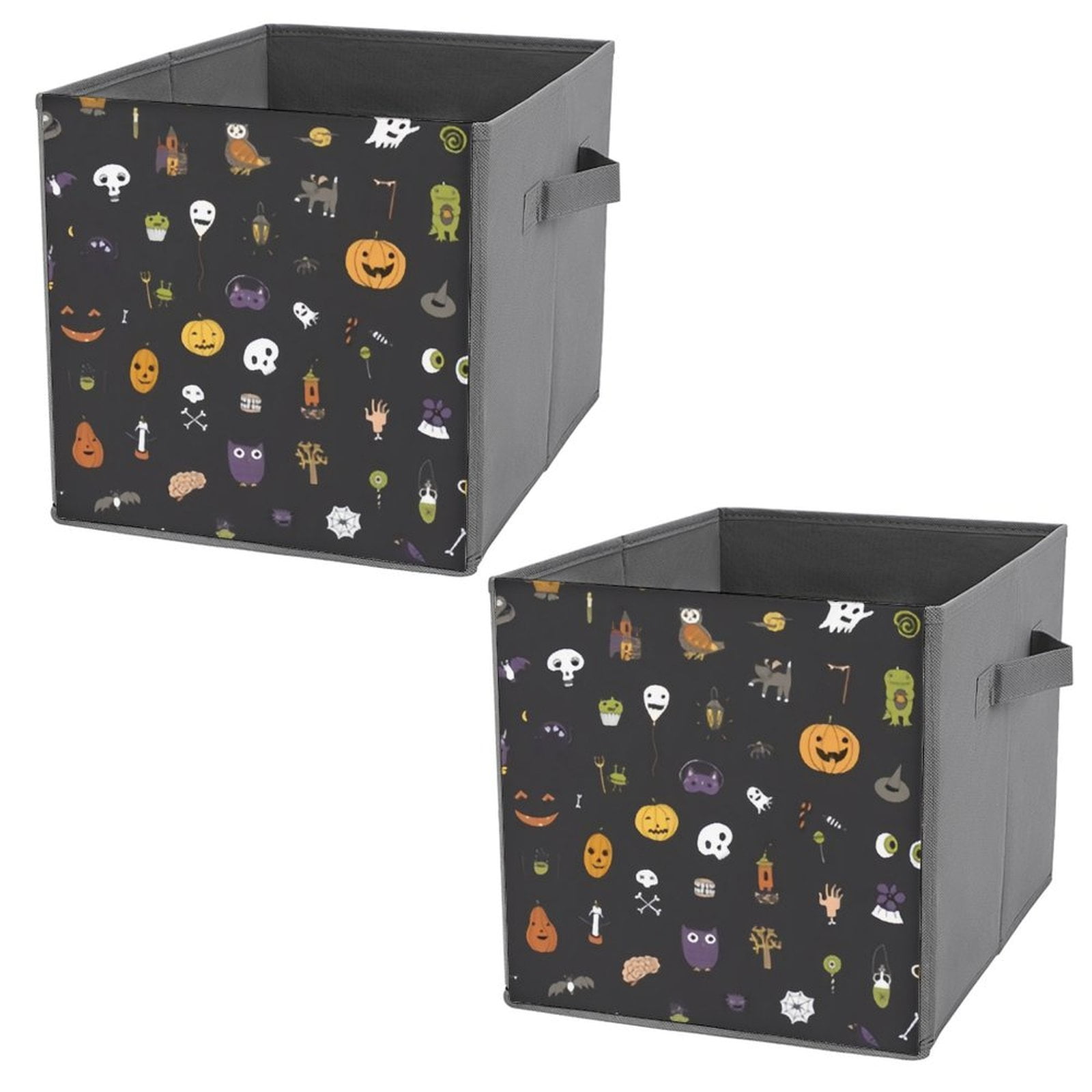 ANYWAY.GO Foldable Large Storage Box with Rope HandlesIcons Halloween ...