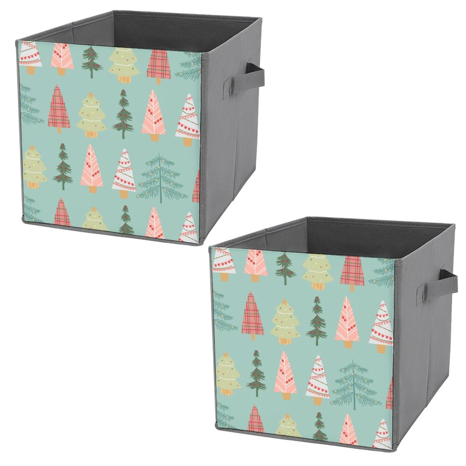 ANYWAY.GO Foldable Large Storage Box with Rope HandlesPattern Cute Fir ...