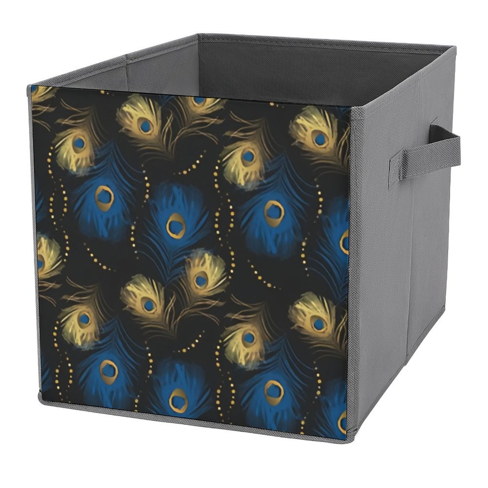 ANYWAY.GO Foldable Large Storage Box with Rope HandlesPattern Peacock ...