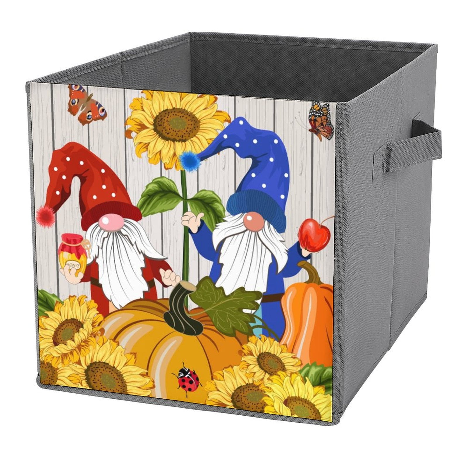 ANYWAY.GO Foldable Large Storage Box with Rope HandlesPumpkins Gnomes ...
