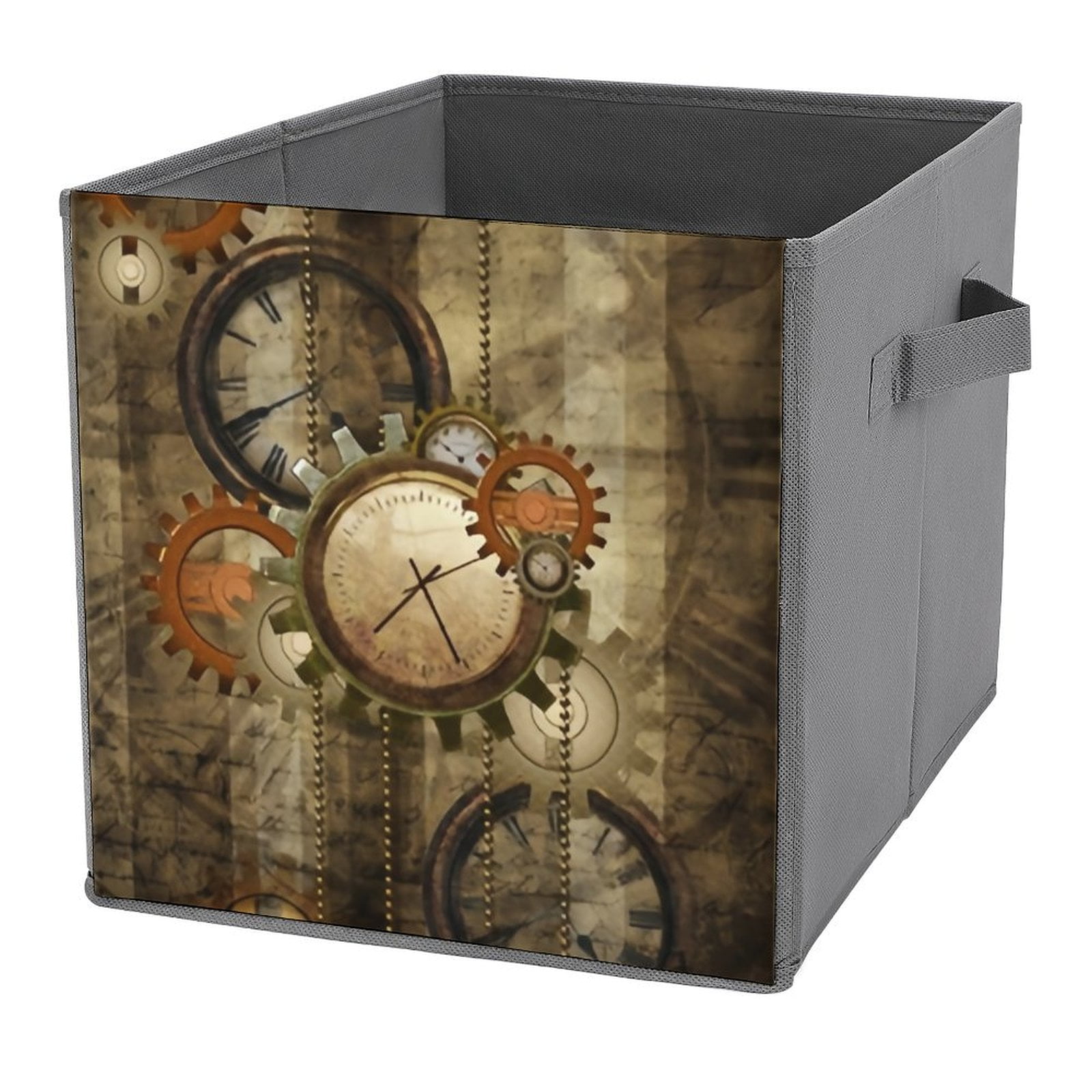 ANYWAY.GO Foldable Large Storage Box with Rope HandlesSteampunk Clocks ...