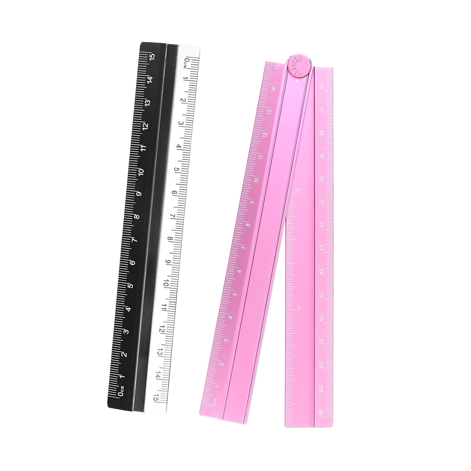 ANYWAY.GO Folding and Straight Ruler Kit 30/15cm Metric Aluminum Alloy ...