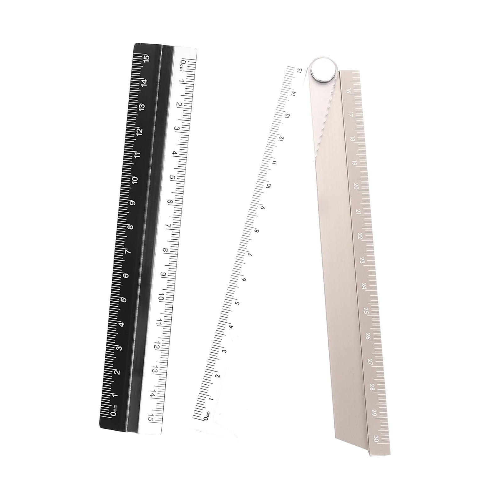 ANYWAY.GO Folding and Straight Ruler Kit 30/15cm Metric Aluminum Alloy ...