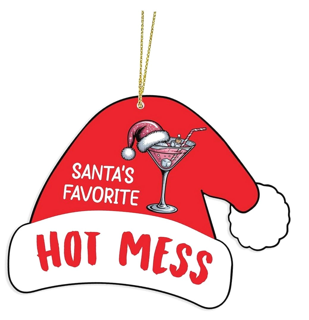ANYWAY.GO Funny Christmas Ornaments Gag for Lovers 'Favorite Hot Mess ...