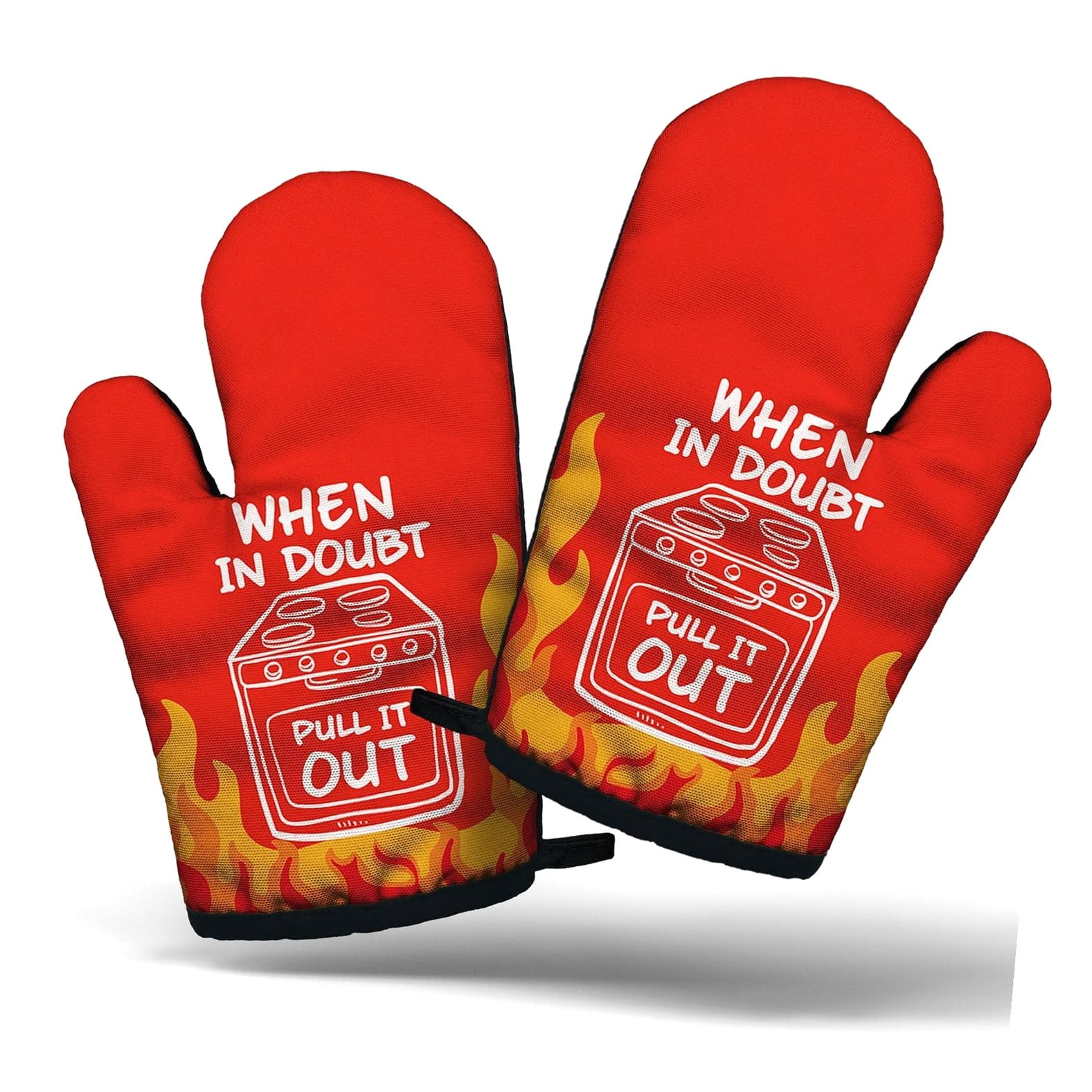 ANYWAY.GO Funny Red Cooking and Baking BBQ Kitchen Gadgets with , When in Doubt Pull It Out Set ...