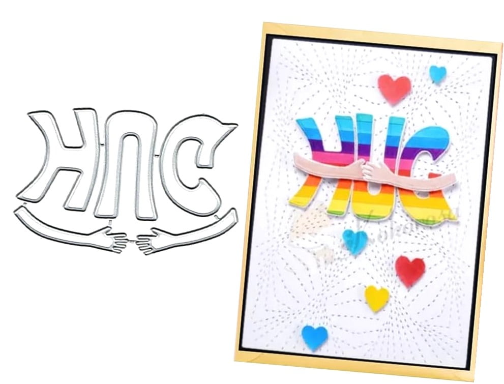 ANYWAY.GO Hands Hug Frame Metal Die Cuts , Hands Hug Frame Paper Cut ...