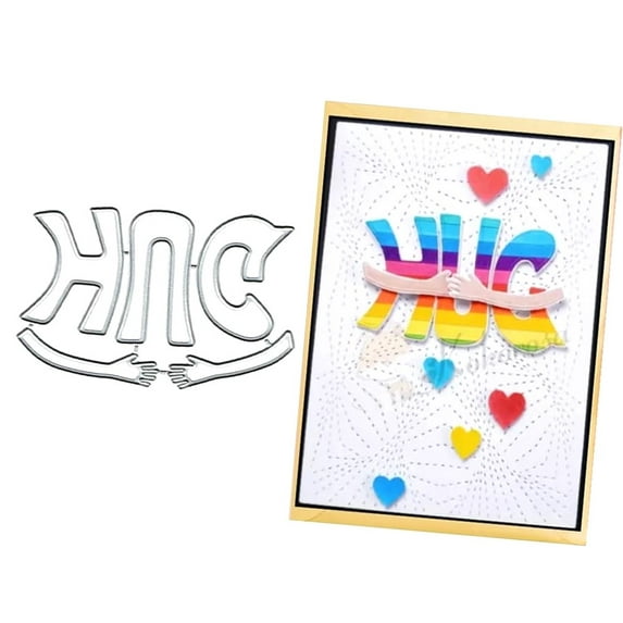 ANYWAY.GO Hands Hug Frame Metal Die Cuts , Hands Hug Frame Paper Cut ...
