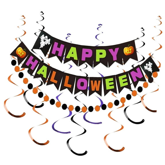 ANYWAY.GO Happy Banner Decorations, Orange and Banner with Hanging ...