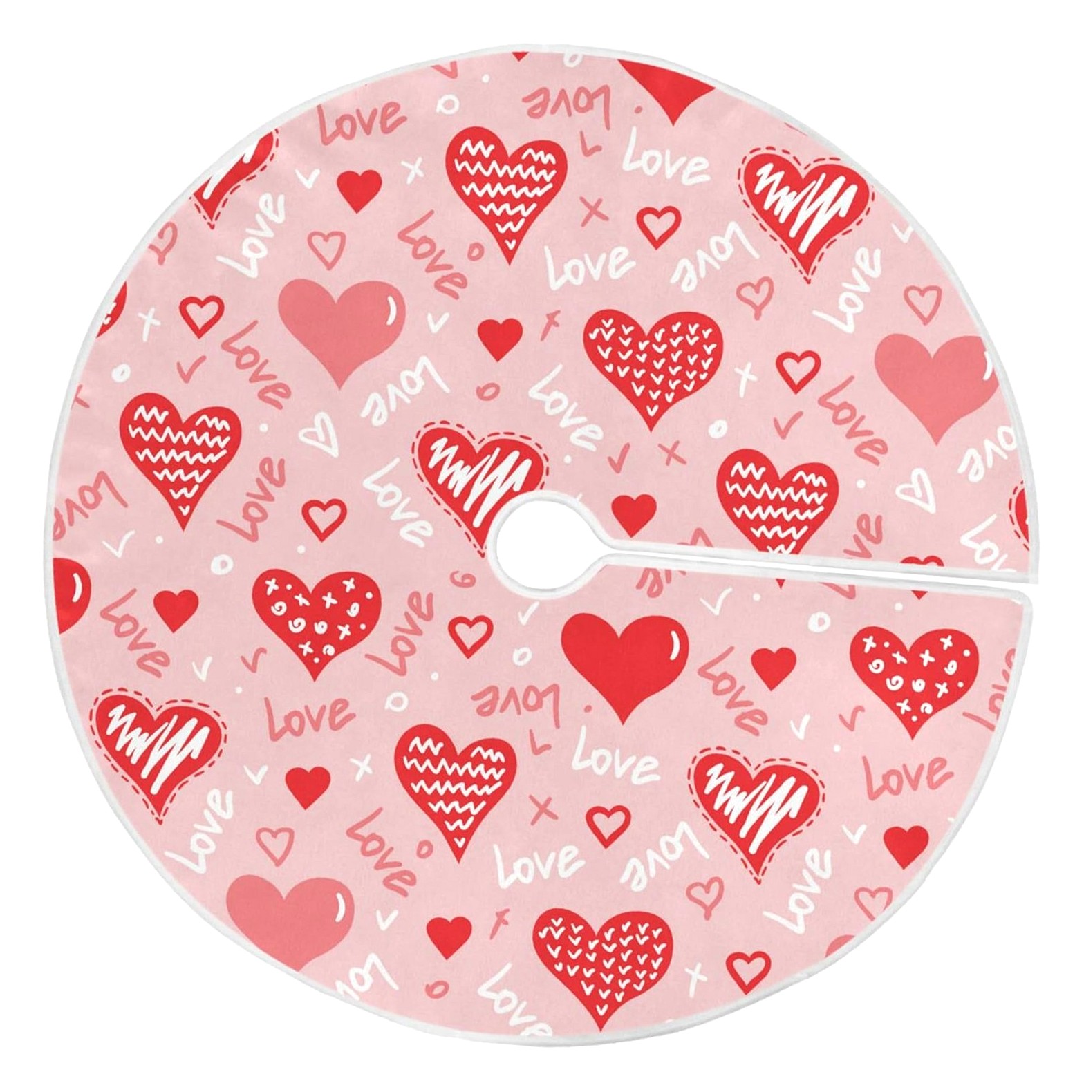 ANYWAY.GO Happy Valentine' Day Christmas Tree Skirt Decorations ...