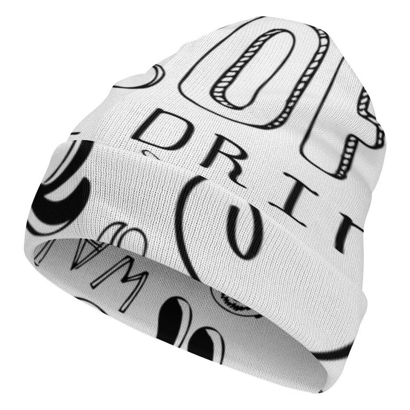 ANYWAY.GO Hat for Men Women Multicolor Coffee Doodle Hand Drawn Cuffed ...