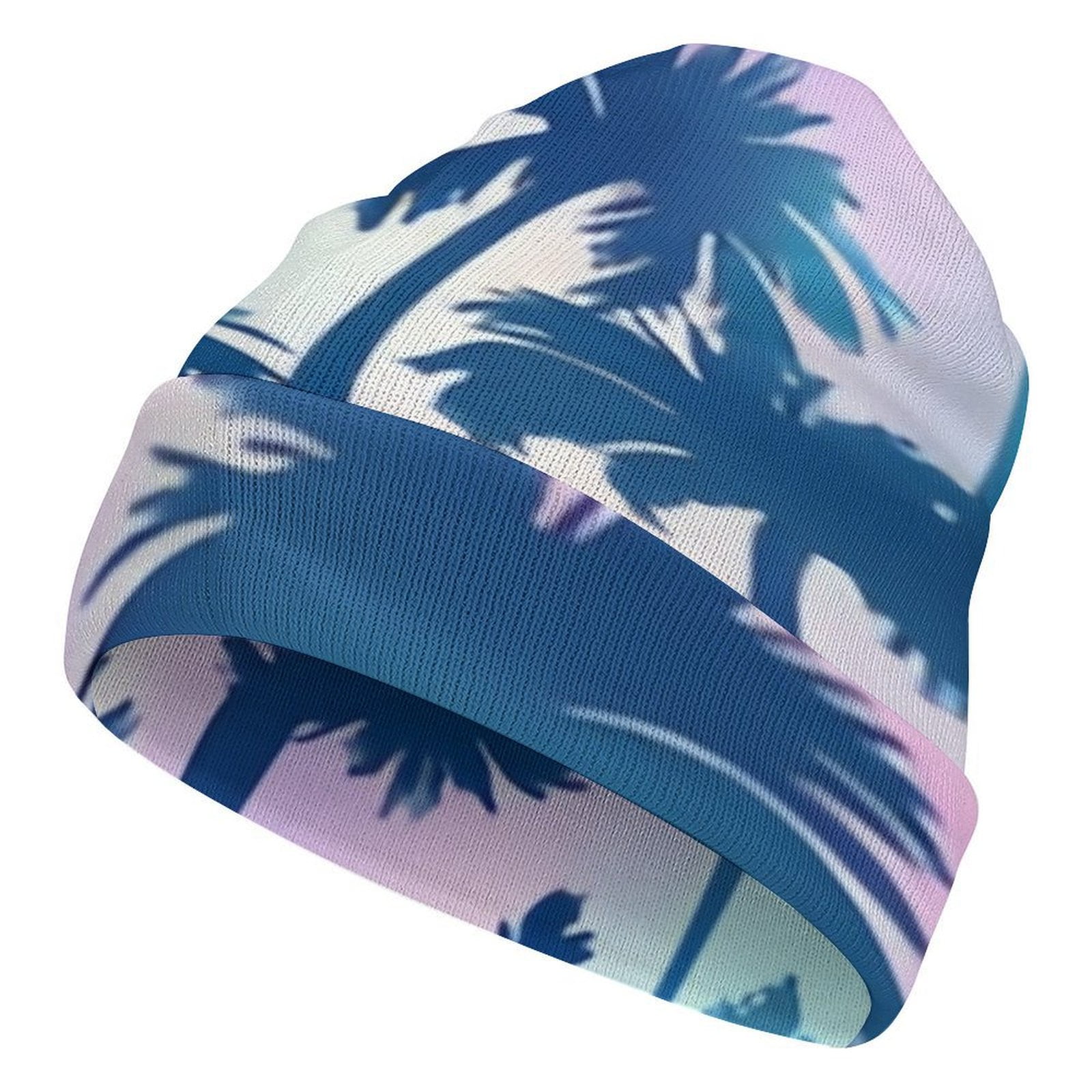 ANYWAY.GO Hat for Men Women Multicolor Palm Trees Pattern Cuffed Cap ...