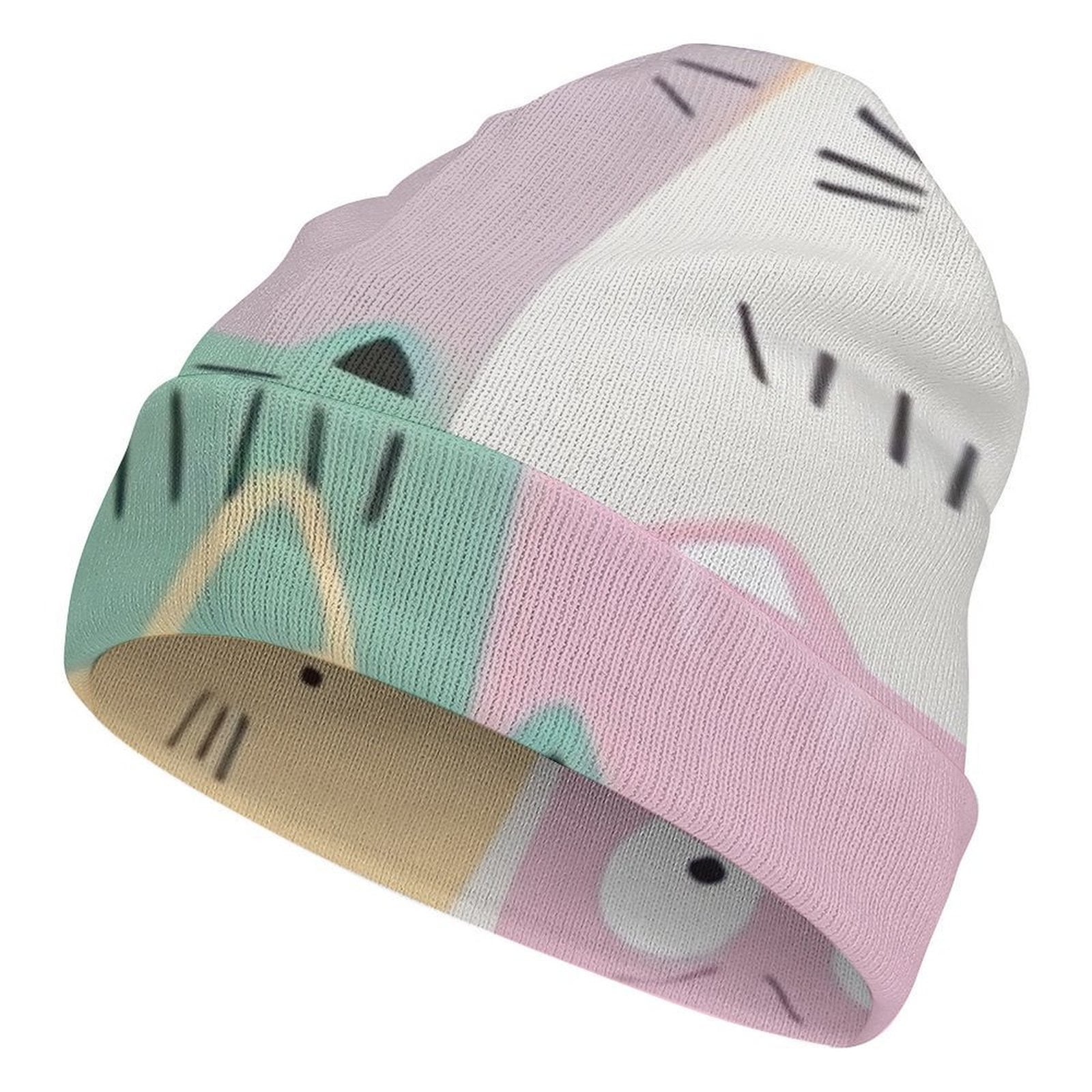 ANYWAY.GO Hat for Men Women Multicolor Pattern Cute Kitten Cuffed Cap ...