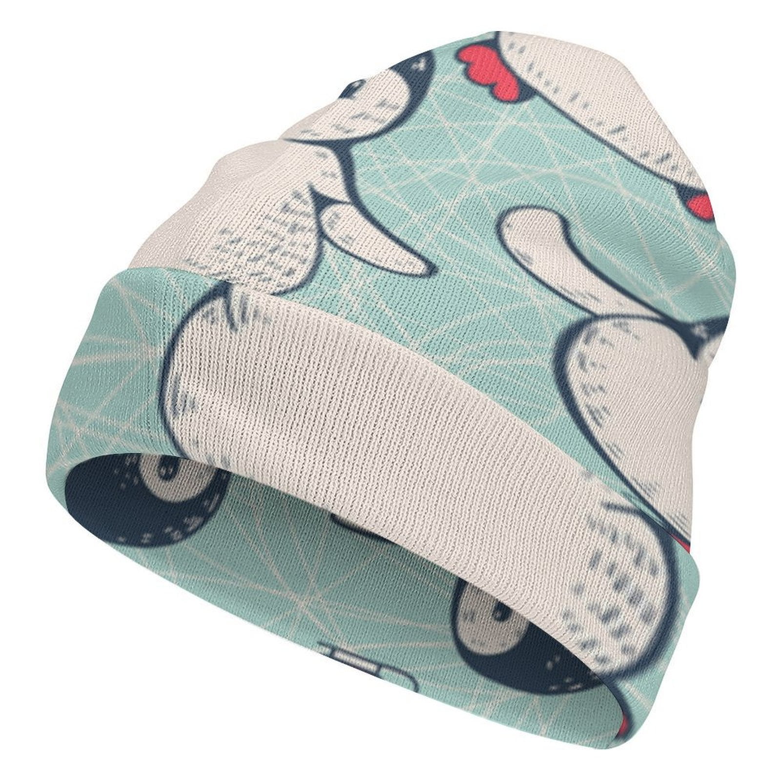 ANYWAY.GO Hat for Men Women Multicolor Pattern Cute Penguins Cuffed Cap ...