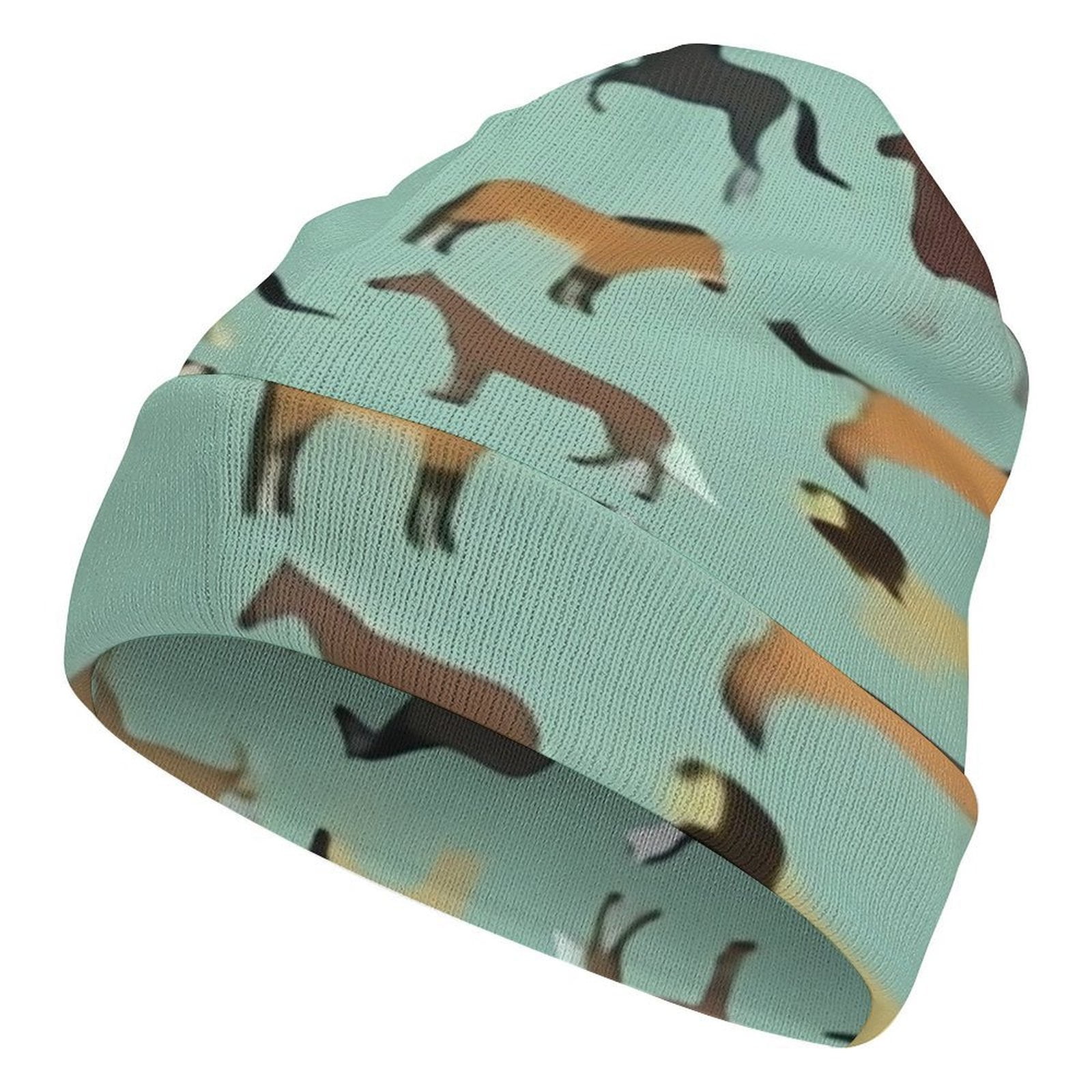 ANYWAY.GO Hat for Men Women Multicolor Pattern Horse Flat Style Cuffed ...