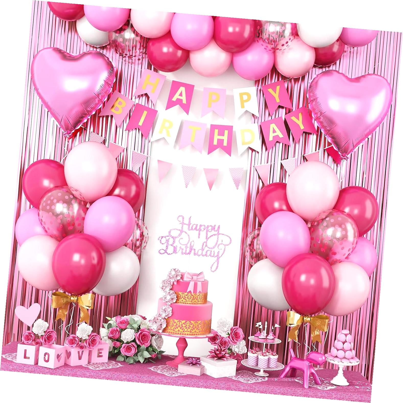 ANYWAY.GO Hot Birthday Decorations for Girls, Banner Party Decoration ...