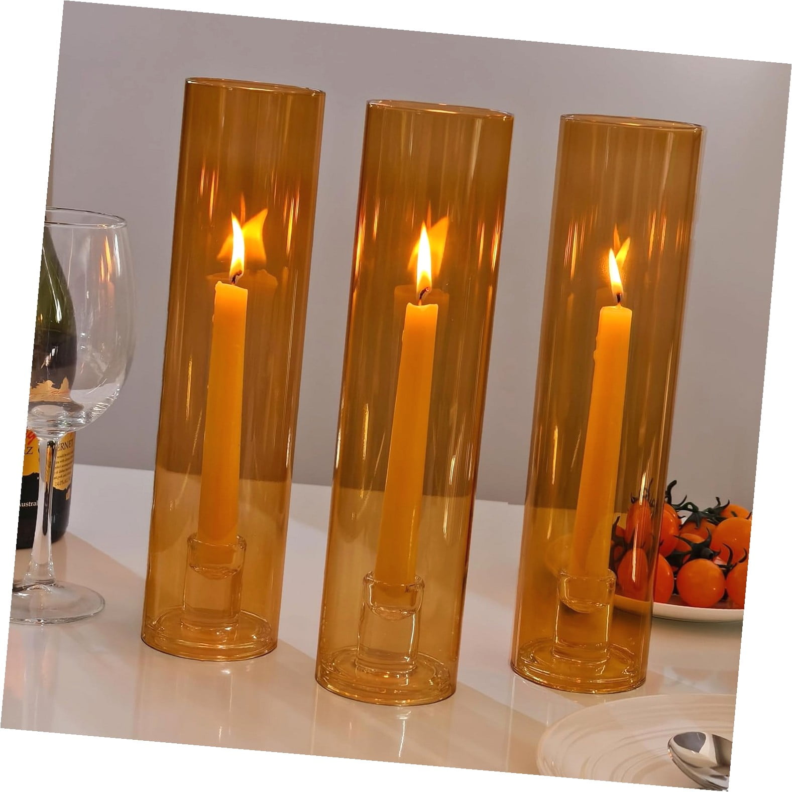 ANYWAY.GO Hurricane Holder Set of 3 Candlestick Holders Long Taper ...