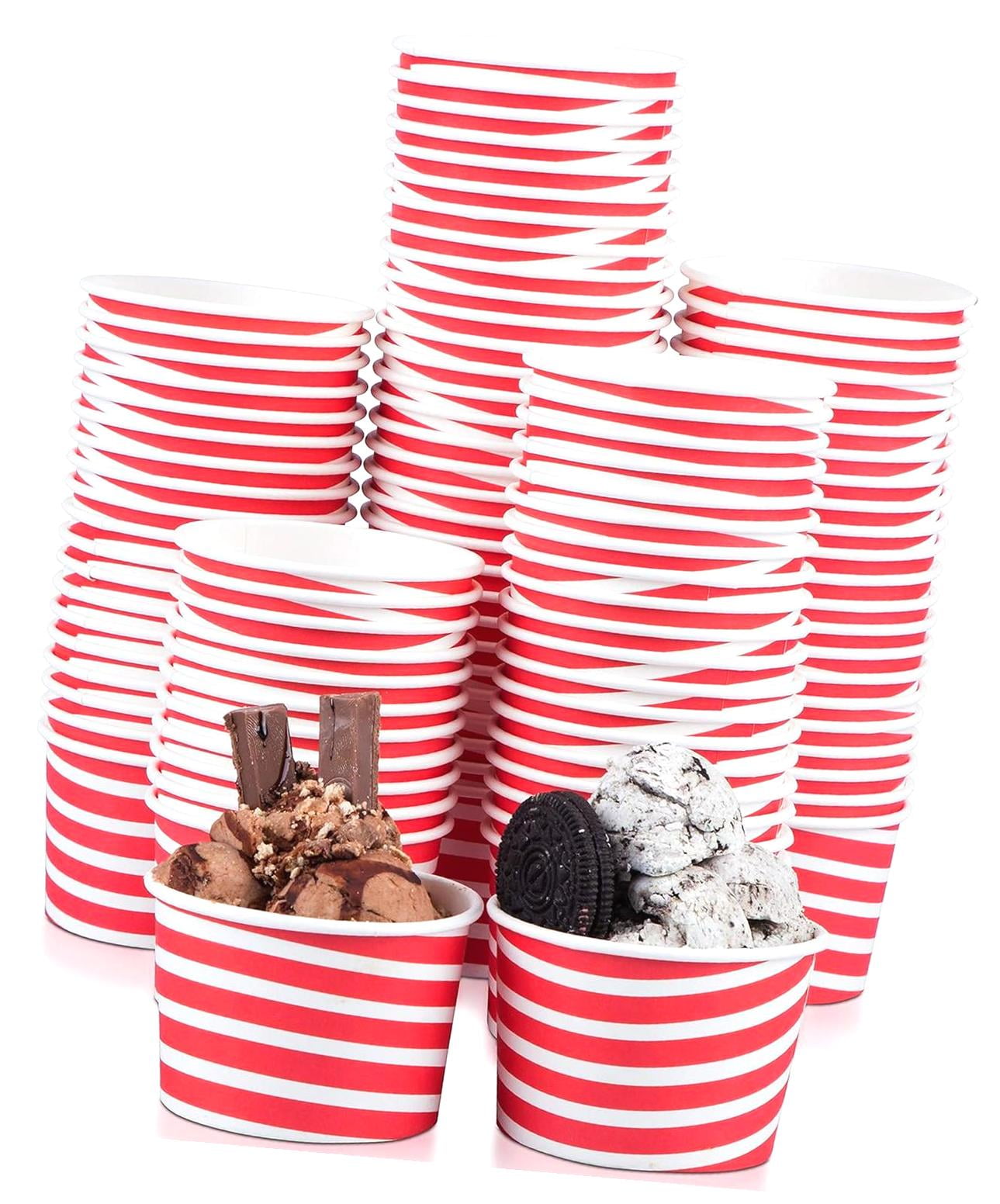 ANYWAY.GO Ice Cups - 100 Pack Sundae Containers, Frozen Yogurt Dessert ...