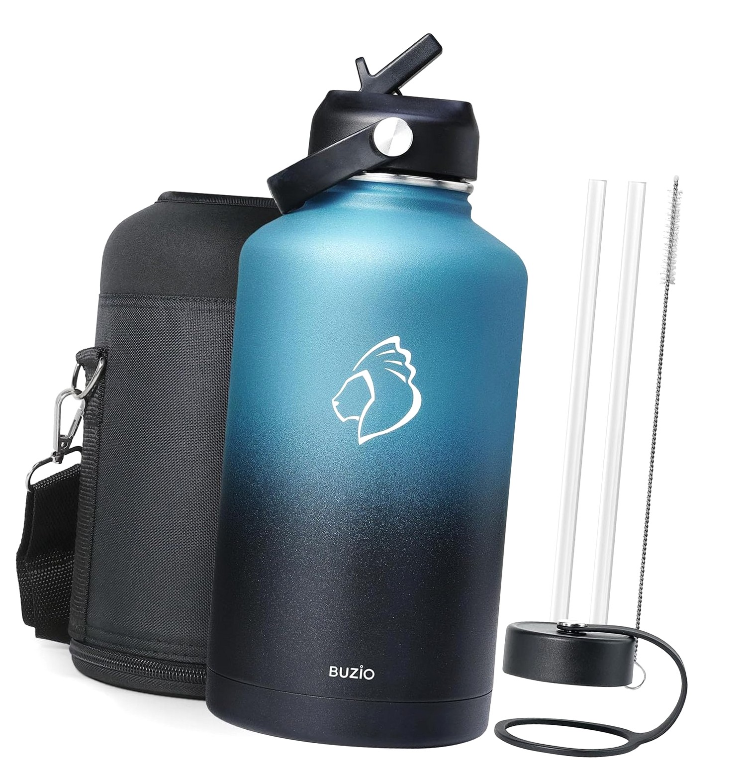 ANYWAY.GO Insulated Water Lid and Straw, 64oz Double Wall Vacuum Steel ...