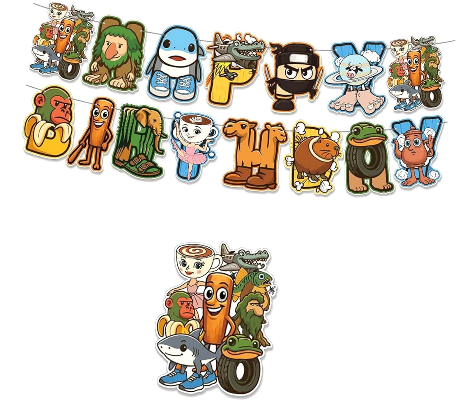 ANYWAY.GO Italian Brainrot Birthday Decorations Set, Great for Brainrot ...